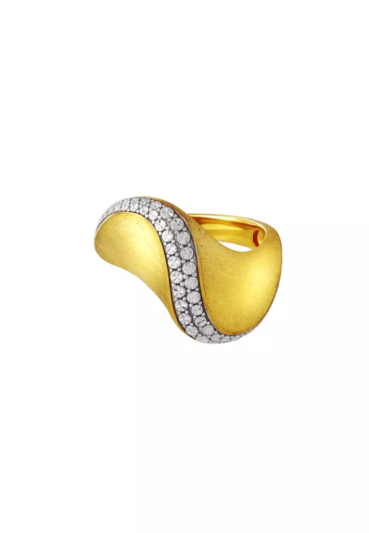 Buy TOMEI TOMEI Diamond Cut Collection Curvy Ring, Yellow Gold 916 2026 ...