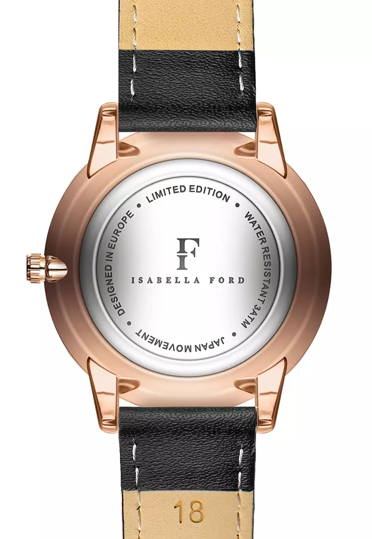 Buy Isabella Ford Isabella Ford Coco Black Leather Women Watch 2025 ...