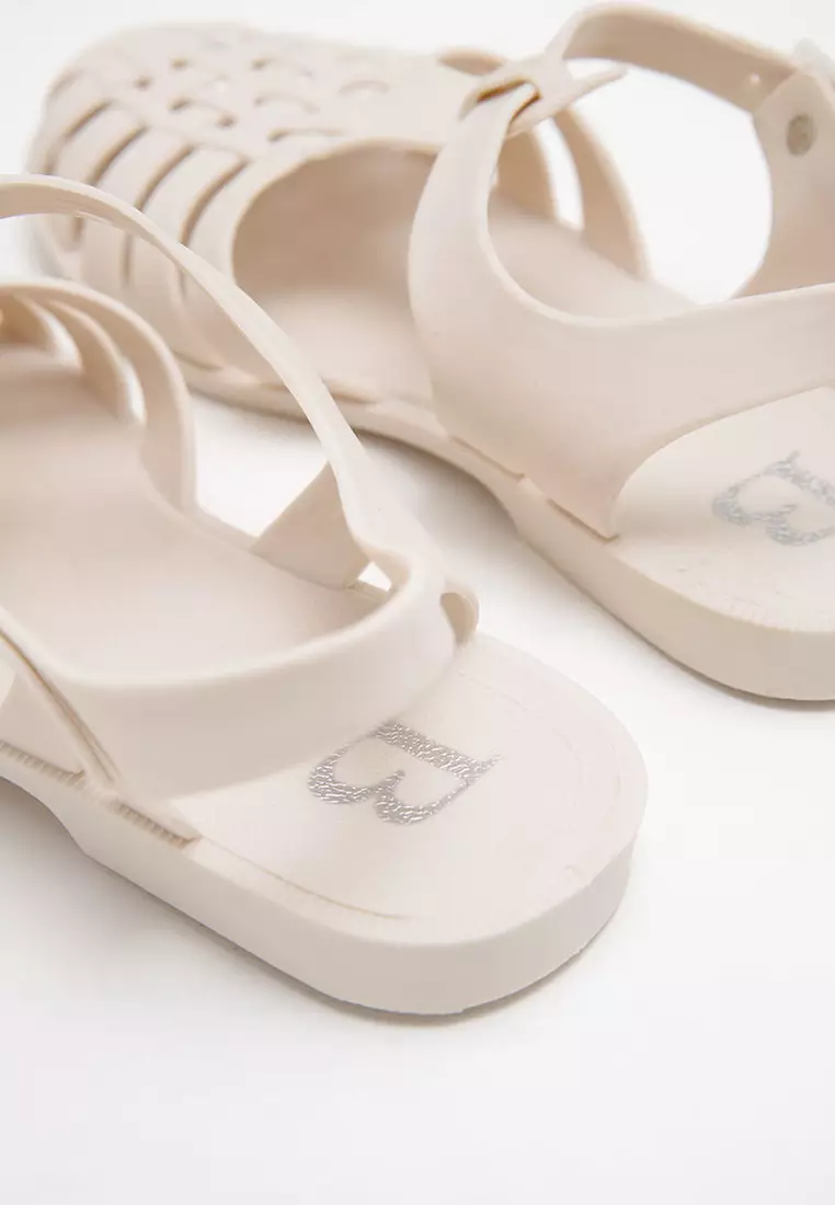 Jual Berrybenka Label Sofia Melly Jelly Sandal Beige Original 2024 ...