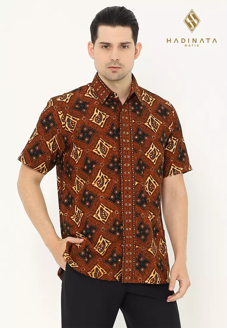 Jual Hadinata Batik Hadinata Batik Pria Kemeja Pendek Cap Semi Tulis ...