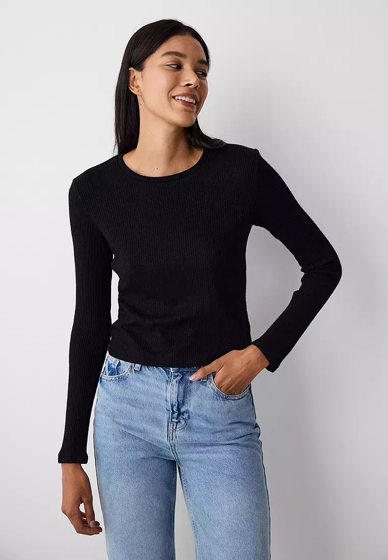 Buy Penti Glittery Long Sleeve Top 2025 Online | ZALORA