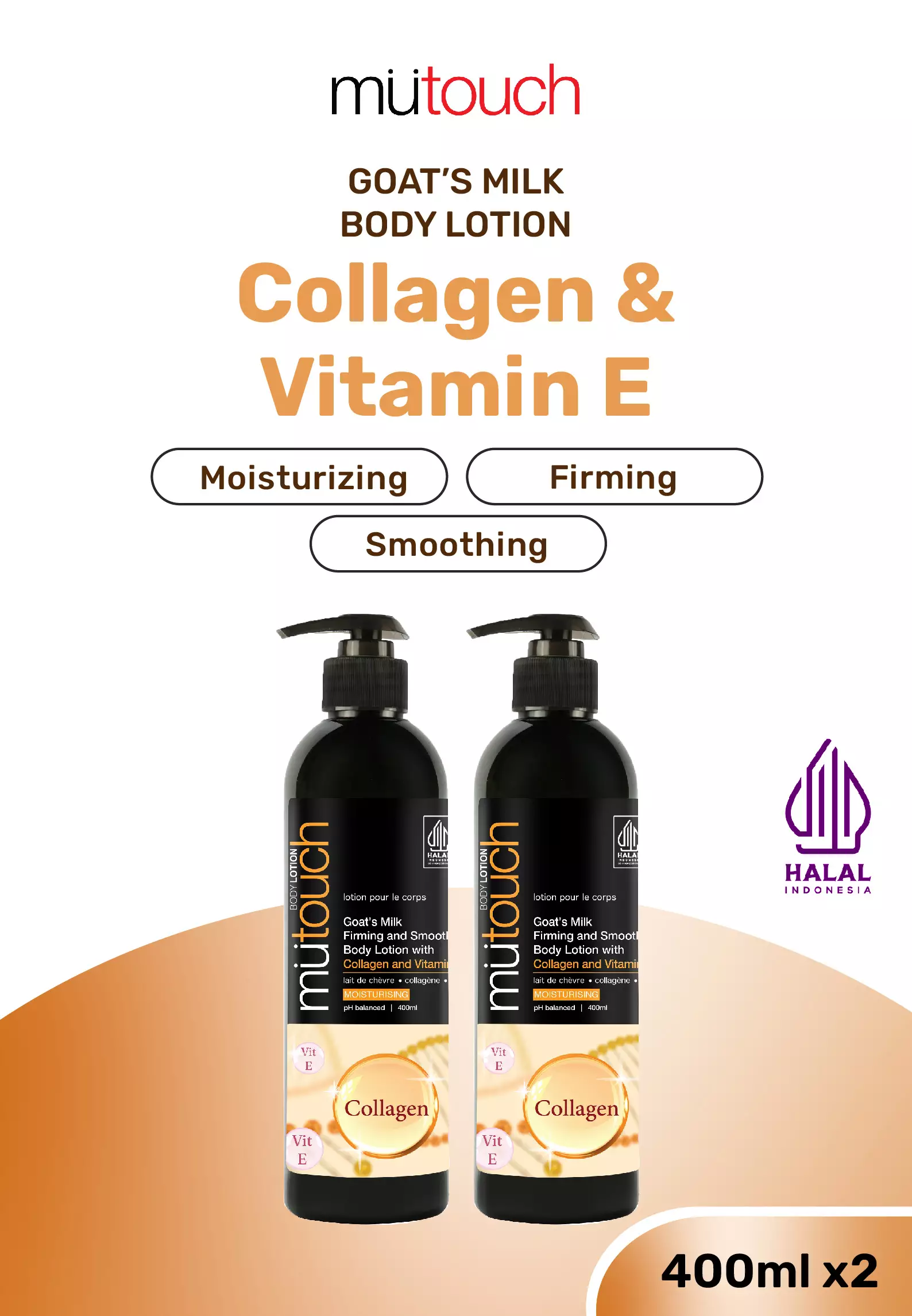 Jual Mutouch Mutouch Body Lotion COLLAGEN 400ml - Twin pack (2pcs ...