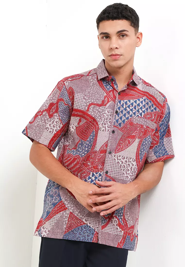 Jual ARJUNA WEDA Hem Body Fit Batik Tumpuk Original 2025 | ZALORA ...