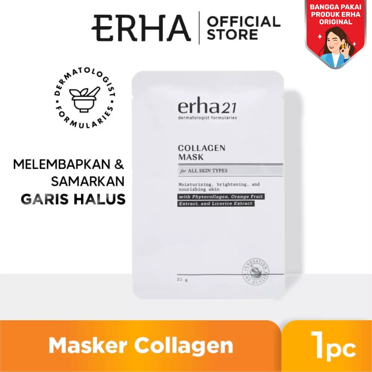 Jual ERHA ERHA Collagen Mask 1 pcs Original 2024 | ZALORA Indonesia