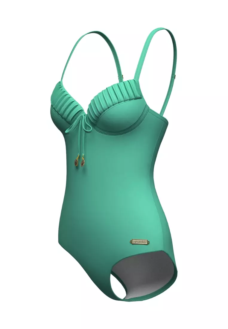 Buy Sunseeker Core Solid Mint Green Pintuck Onepiece 2026 Online ...