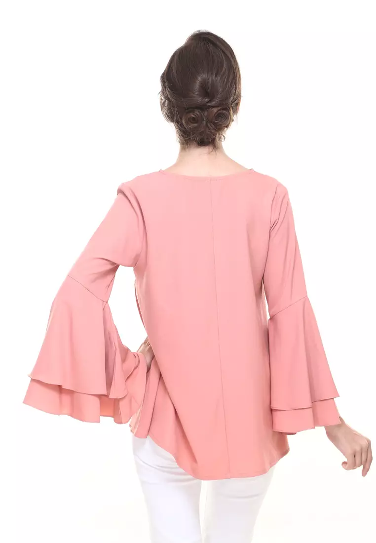 Buy Rina Nichie Basic Rena Top in Peach Orange Online | ZALORA Malaysia