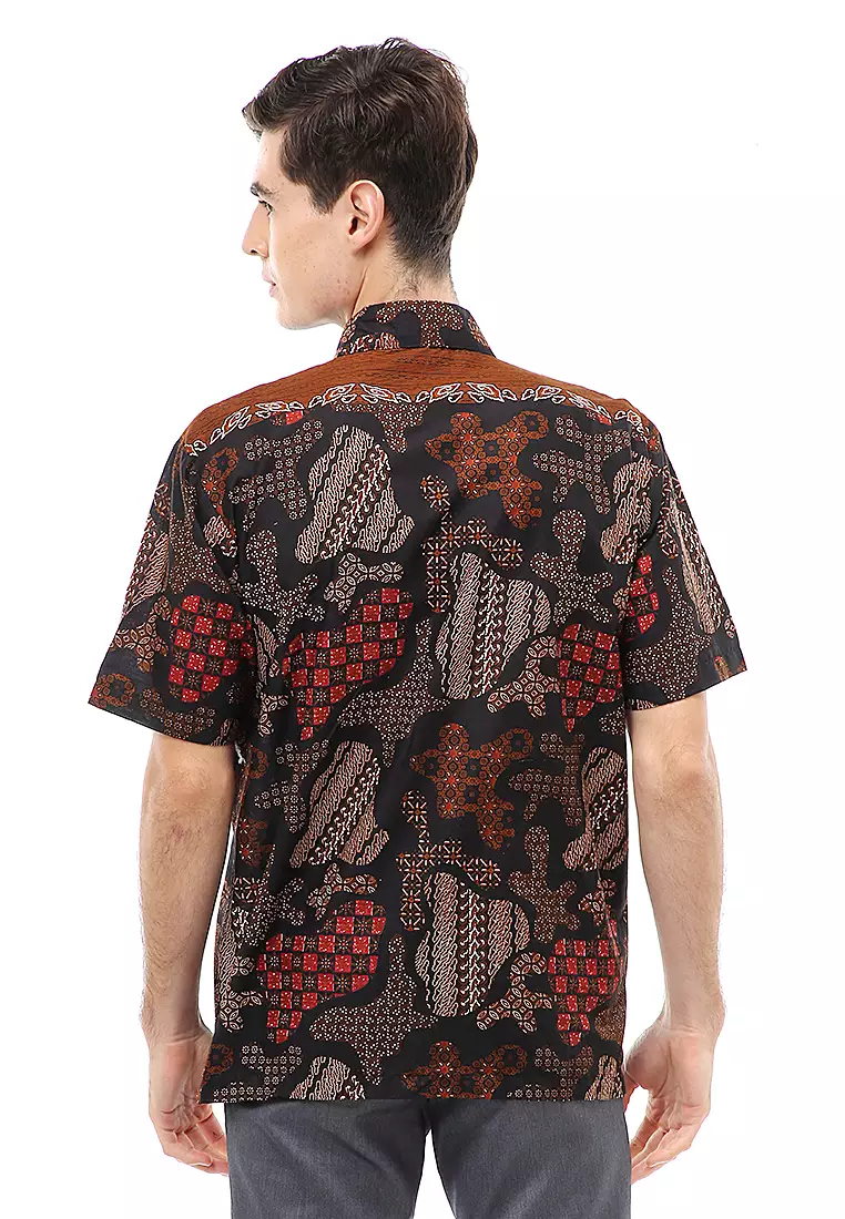Jual Hamlin Kendrick Atasan Formal Kemeja Batik Pria Motif Pulau Short ...