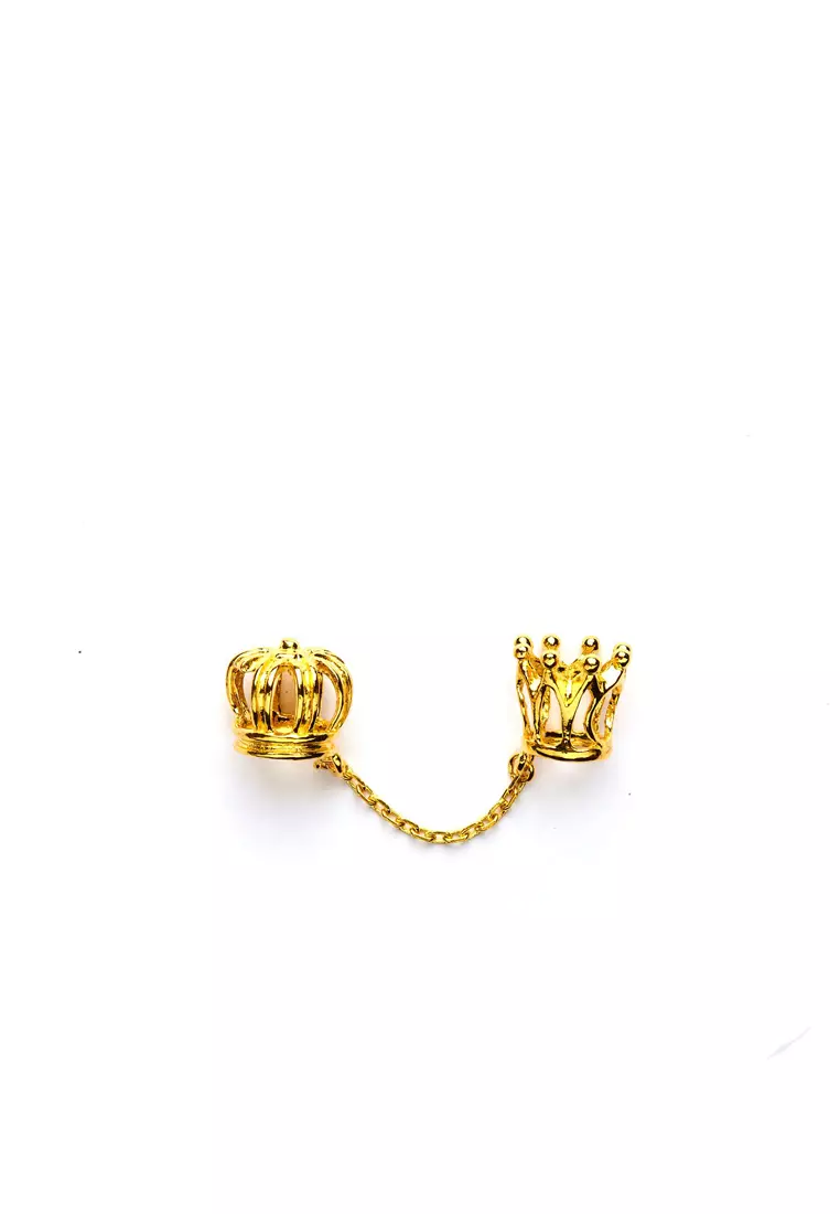 Buy TOMEI TOMEI King & Queen 3-Way Crown Stopper Charm, Yellow Gold 916 ...