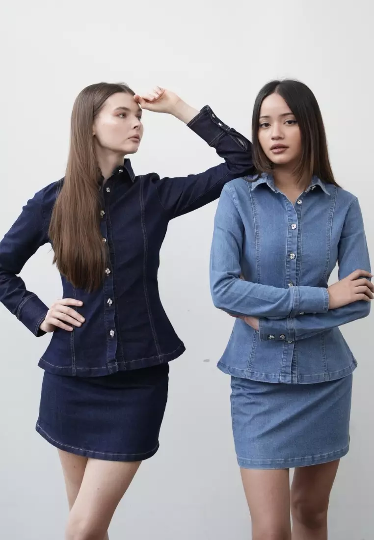 Jual Ankara ANKARA - Senata Dark Denim Shirt Original 2025 | ZALORA ...