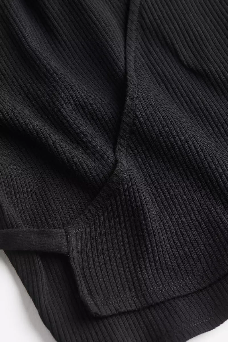 Buy H&M Wrapover ribbed top 2025 Online | ZALORA