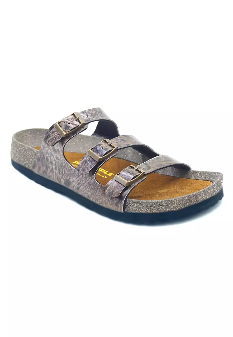 Buy SoleSimple Ely - Leopard Bronze Sandals & Flip Flops & Slipper ...