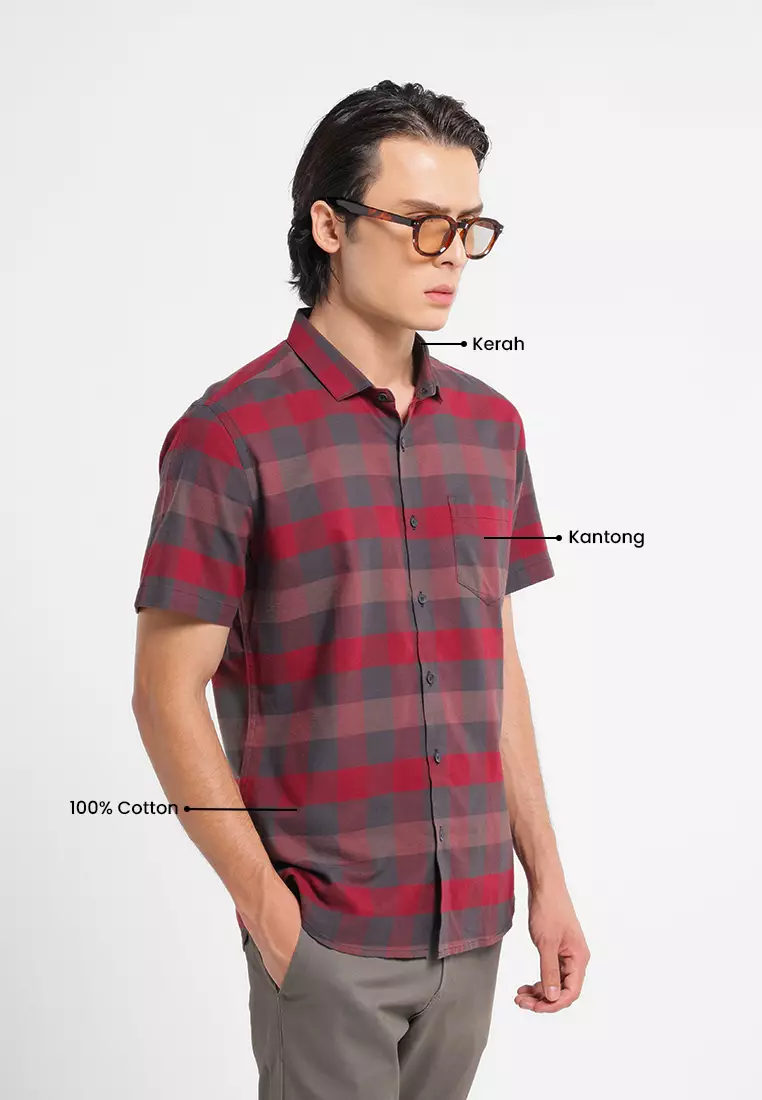 Jual Manzone MANZONE Kemeja Pria Lengan Pendek Rodrick 1 Slim Fit ...