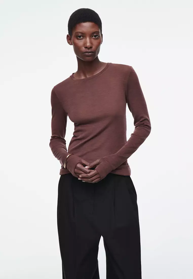 Buy COS Crew-Neck Merino Wool Top Online | ZALORA Malaysia