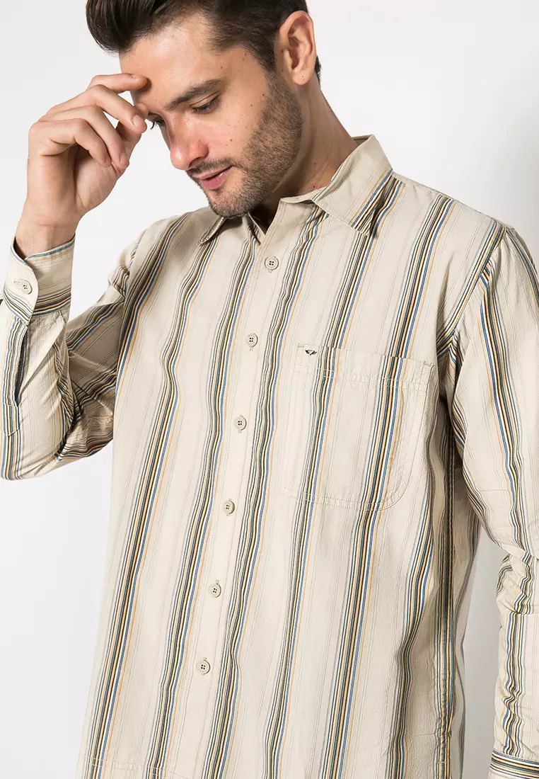 Jual LGS LGS - Kemeja Casual Pria - Lengan Panjang - Motif Salur - LSH ...