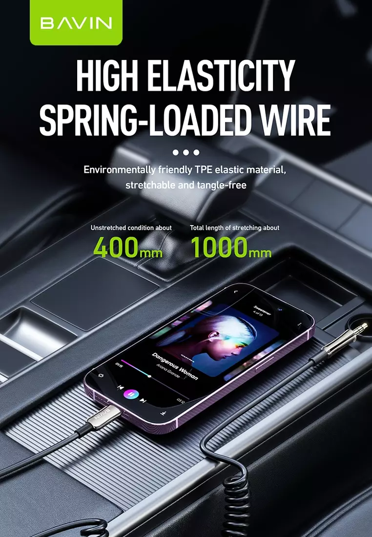 Buy BAVIN AUX38 3.5mm To iPh Aux Converter Spring Expansion Wire w ...