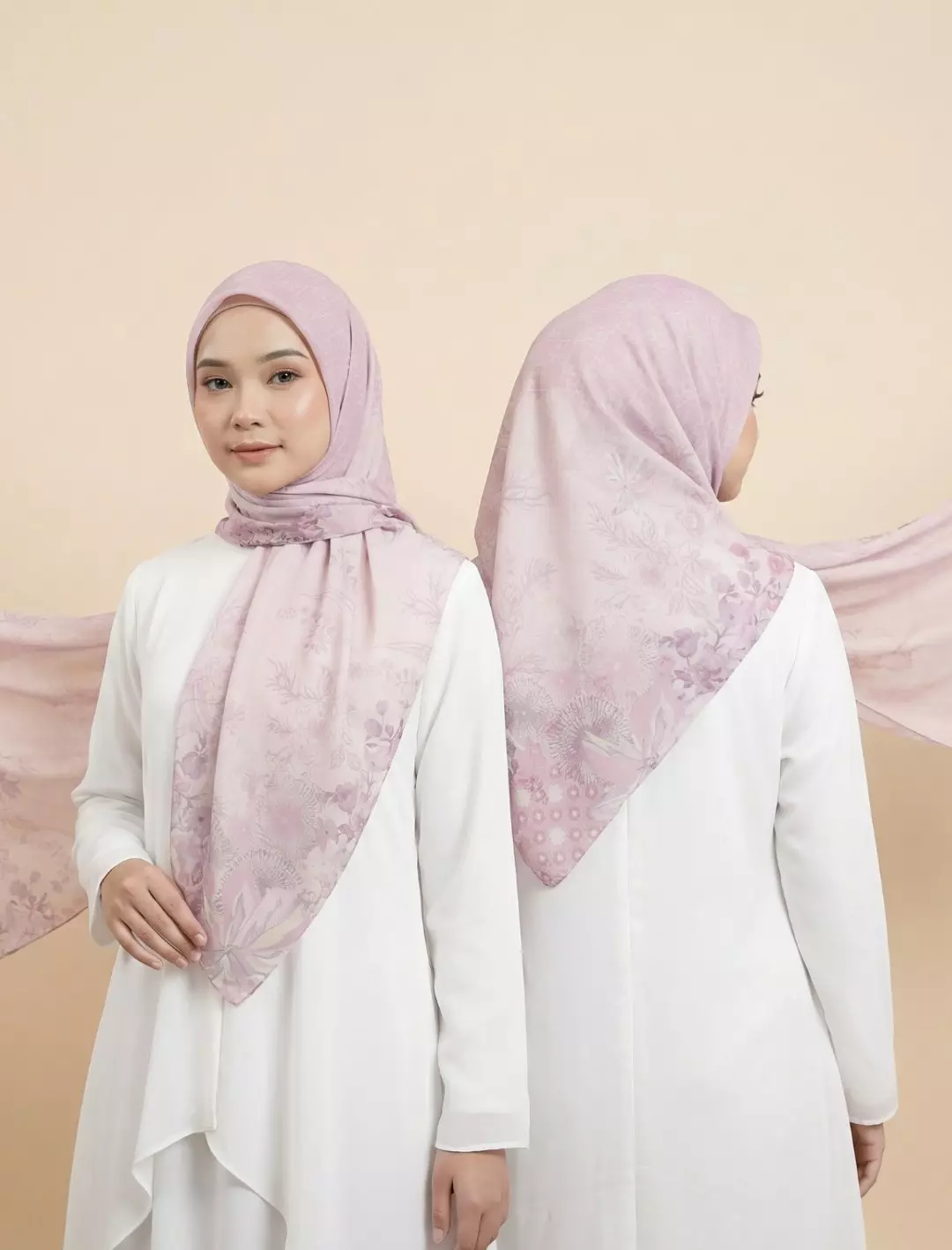 Jual ZOYA Clemira Print Scarf Light Pink - Kerudung Hijab Segiempat ...