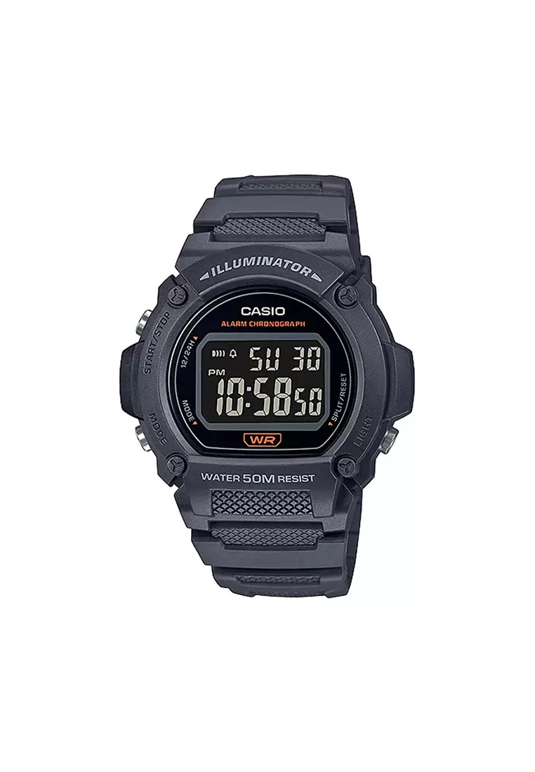 Buy Casio Watches Men's Digital Watch W-219H-8BV Dark Grey Resin Band ...