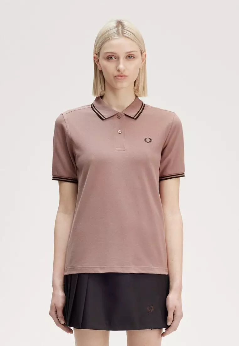 Buy Fred Perry Fred Perry G3600 Twin Tipped Fred Perry Shirt (Dark Pink ...