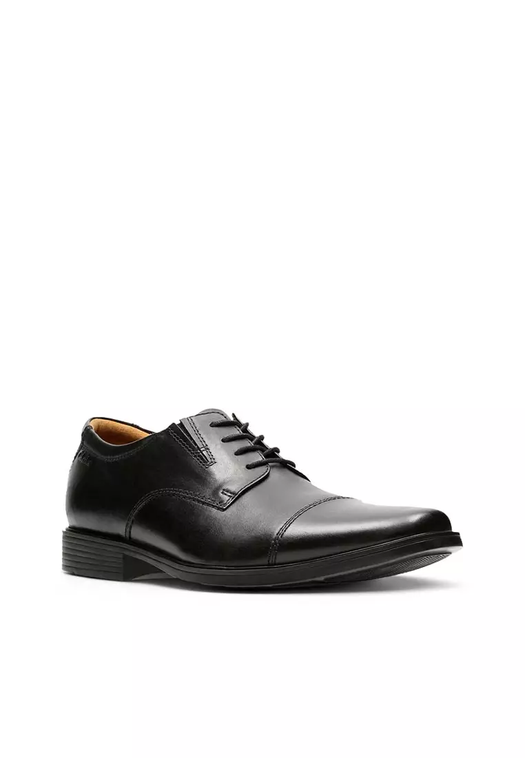 Buy Clarks Mens Tilden Cap Formal Shoes Black Leather - Wide Fit 2026 ...