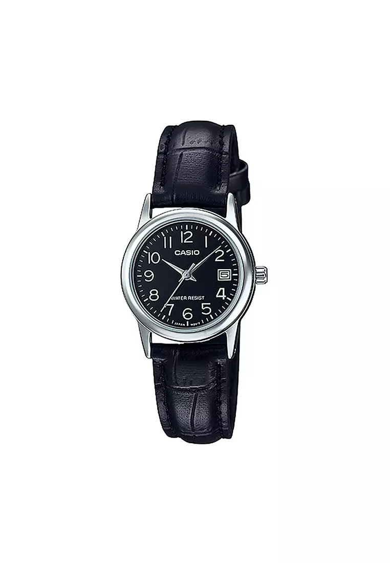 Buy Casio Watches Women's Analog Watch LTP-V002L-1B Black Leather Band ...