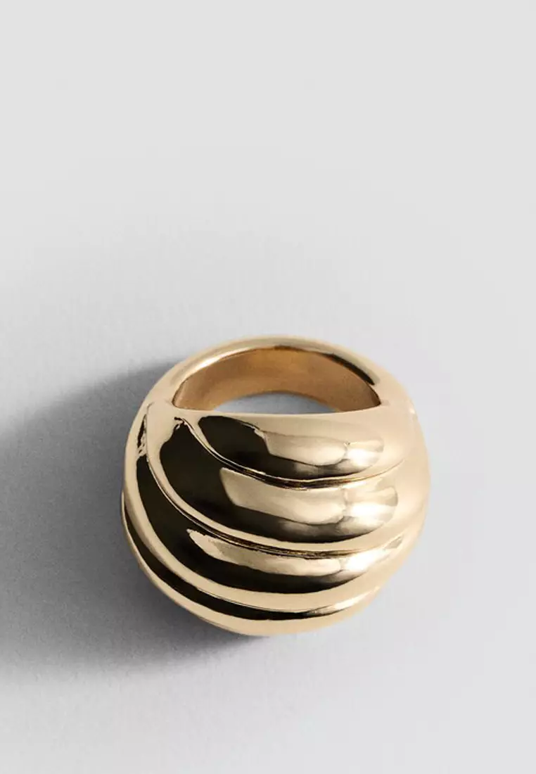 Buy Mango Textured Embossed Ring 2025 Online | ZALORA