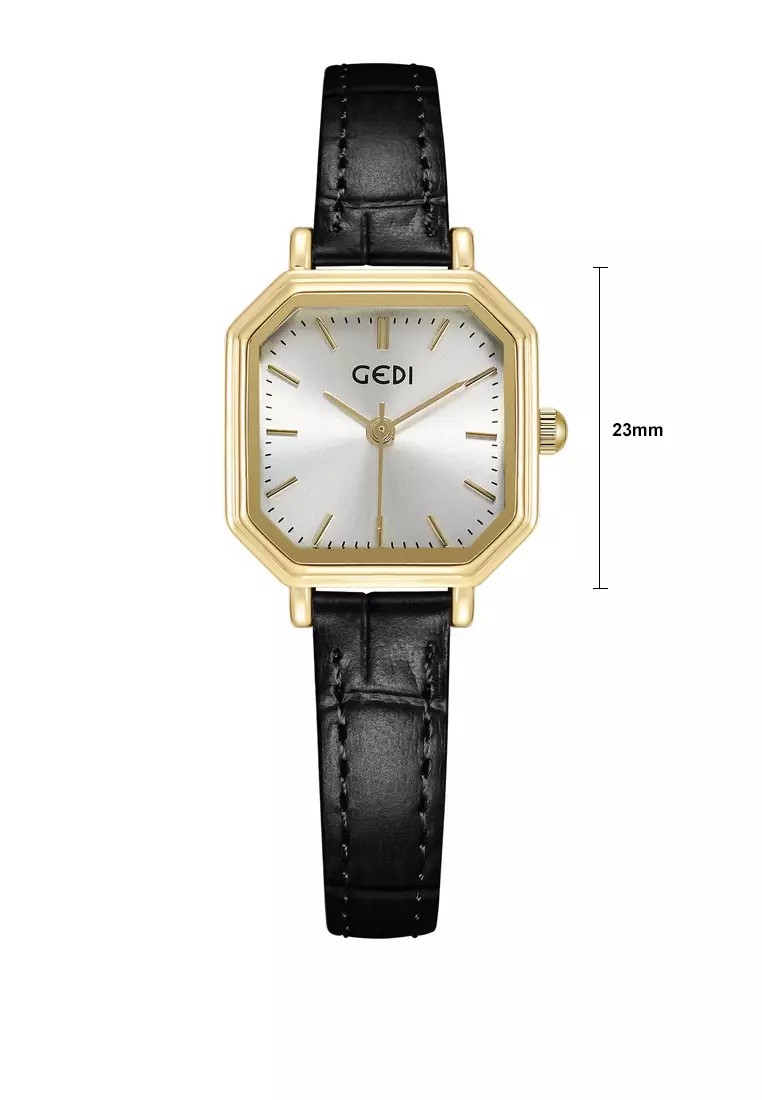 Buy GEDI GEDI Fashion Temperament Plated Gold Square Geometric Quartz ...