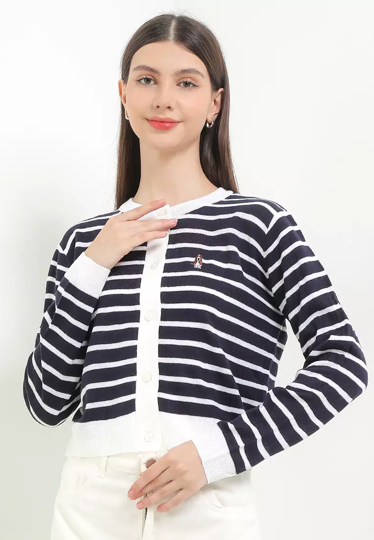 Jual HUSH PUPPIES Kora Stripe Crop Cardigan Original 2025 | ZALORA Indonesia