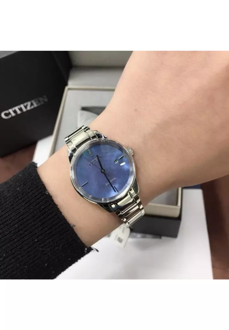 Citizen Citizen Eco-Drive Blue Dial Silver Stainless Steel Strap Women Watch EW2590-85N 2024 ...