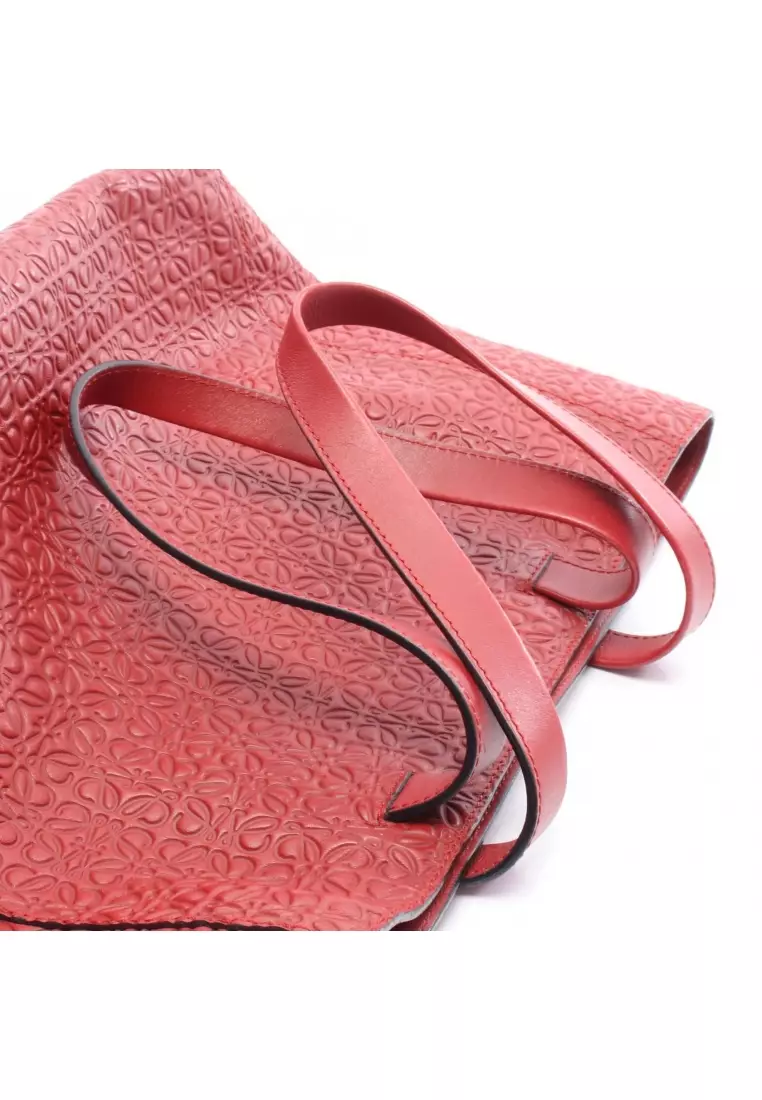 Buy LOEWE Pre-Loved LOEWE Anagram Handbag tote bag leather Red 2025 Online | ZALORA Philippines