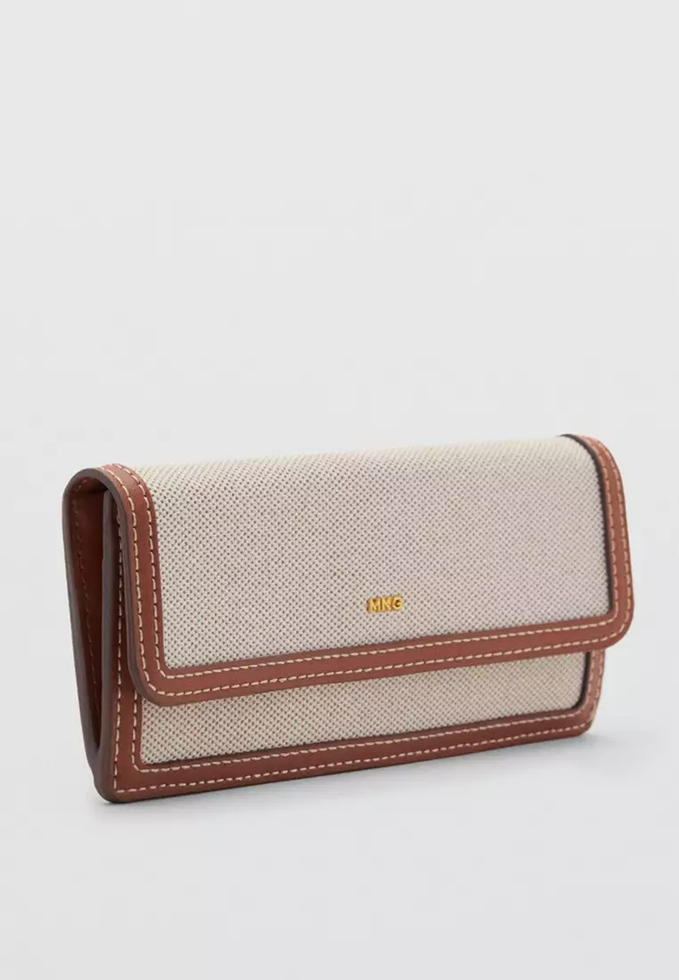 Buy Mango Contrast Canvas Rectangular Wallet Online | ZALORA Malaysia