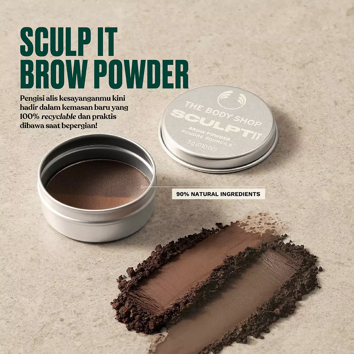 Jual The Body Shop Sculpt It Brow Powder Black 3gr Original 2024 ...