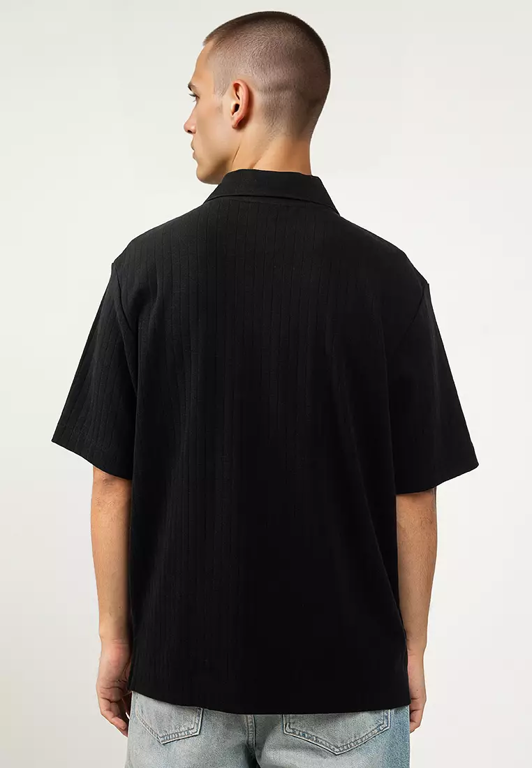 Buy Calvin Klein Short Sleeves Variegated Rib Relaxed Polo Shirt ...