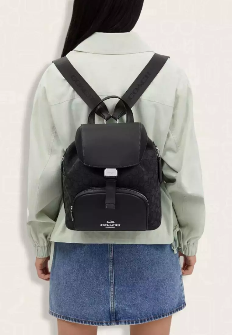 Jual Coach Coach Pace Large Backpack In Signature Jacquard Black ...