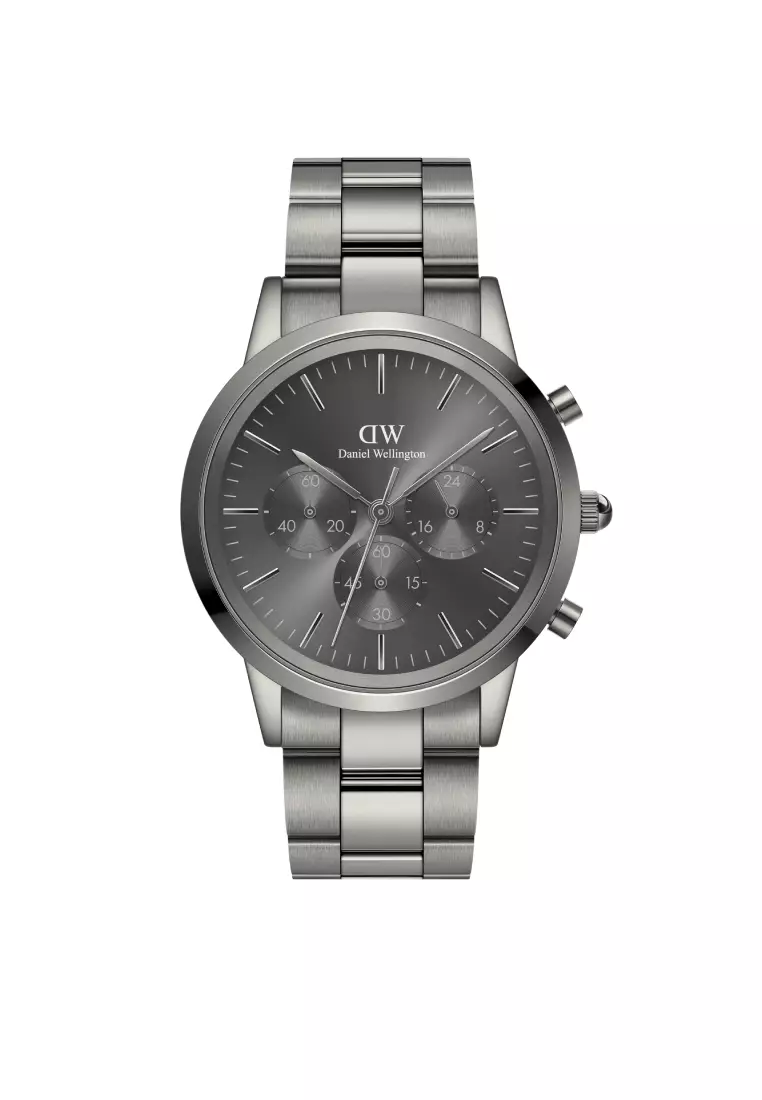 Buy Daniel Wellington Iconic Chronograph 42mm Link Graphite Grey DW ...