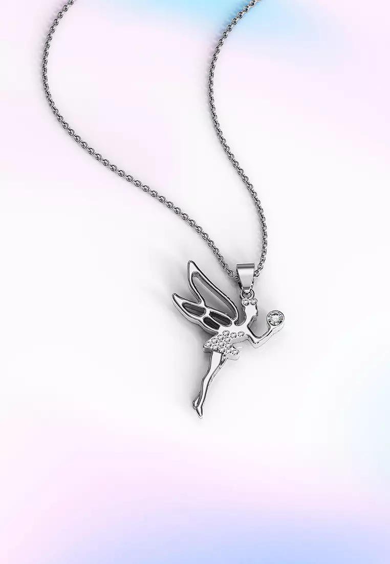Buy Krystal Couture Tinkerbell Necklace in White Gold Embellished with ...