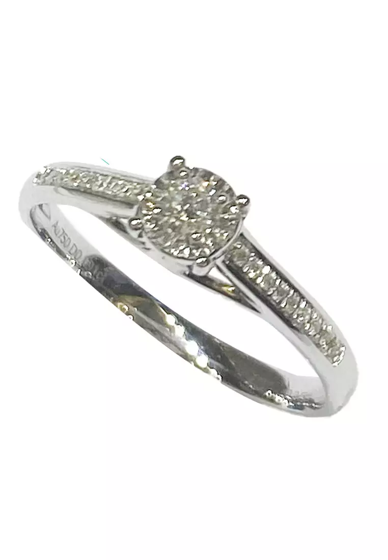 Buy LITZ LITZ 18K White Gold Diamond Ring DR146 Online | ZALORA Malaysia