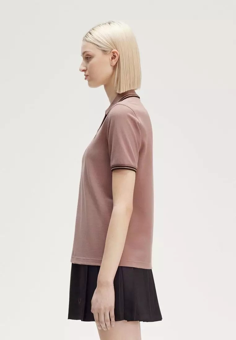 Buy Fred Perry Fred Perry G3600 Twin Tipped Fred Perry Shirt (Dark Pink ...