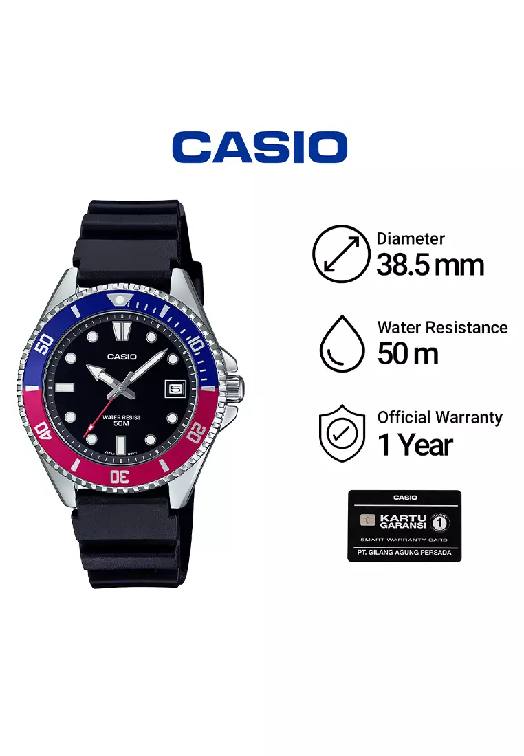Jual Casio Casio Standard - Jam Tangan Analog Pria - Black Rubber Strap - MDV-10-1A2V Original ...