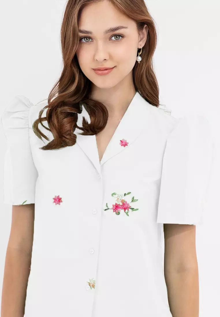 Buy BADOMODA AMINA Butterfly Sleeves Filipiniana Blouse 2025 Online ...