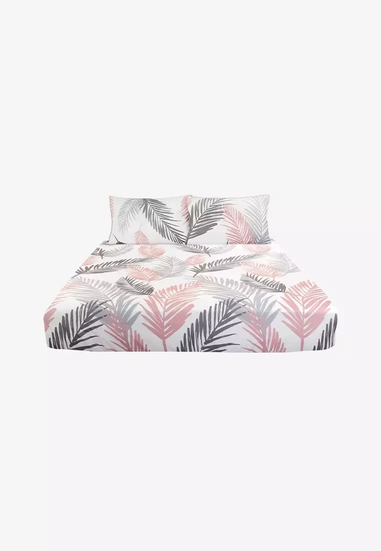 Buy Home de Luxe 3in1 Bedsheet Set Grey Pink Feather King 2025 Online ...