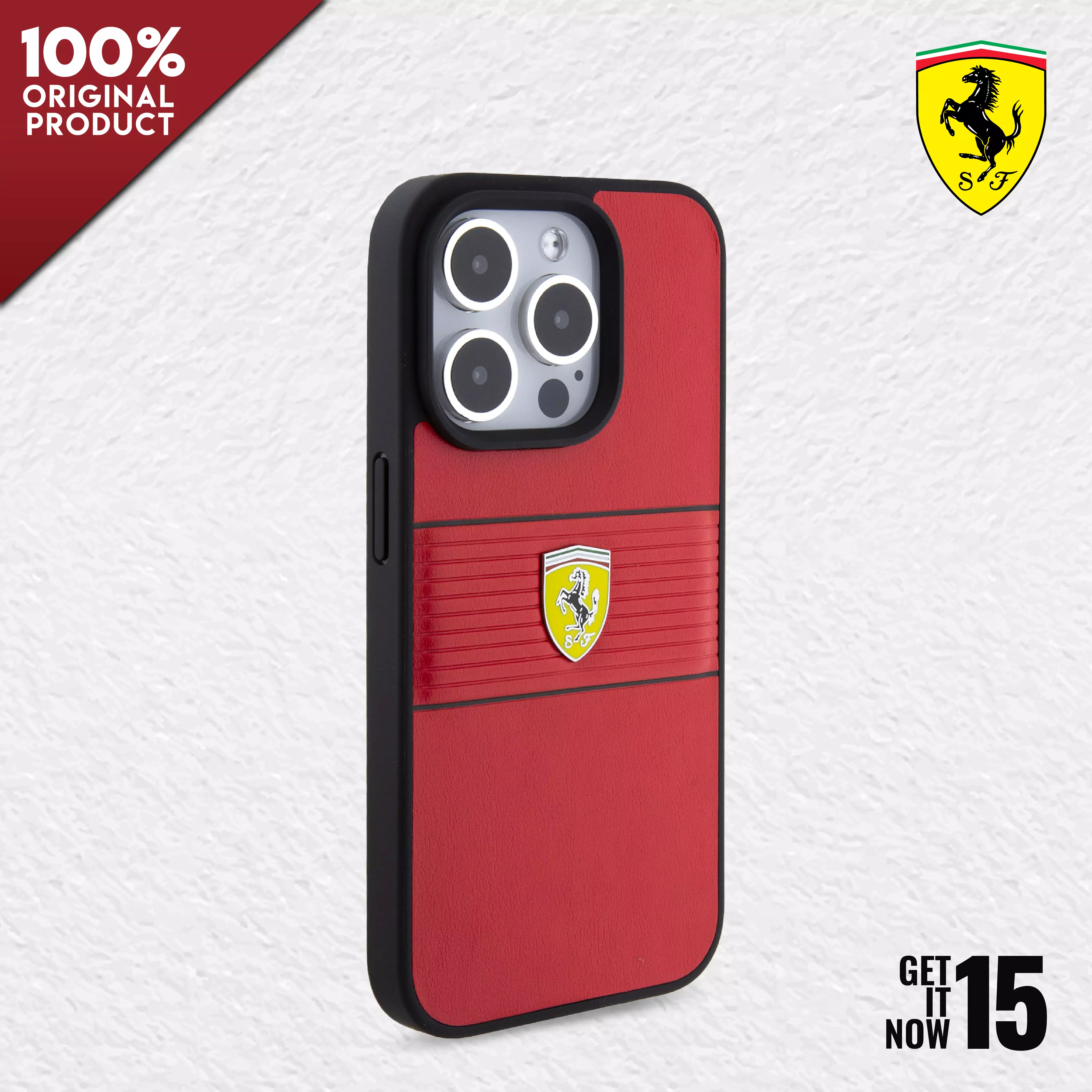 Jual Ferrari Case IPhone 15 Pro Max FERRARI Multi Stripe Mid - Red ...