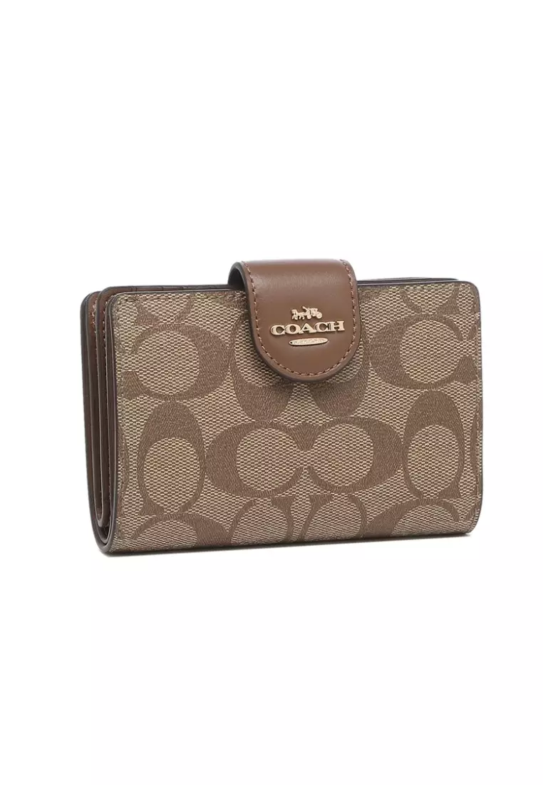 Buy Coach Coach Medium Corner Zip Wallet In Signature Canvas (C0082 ...