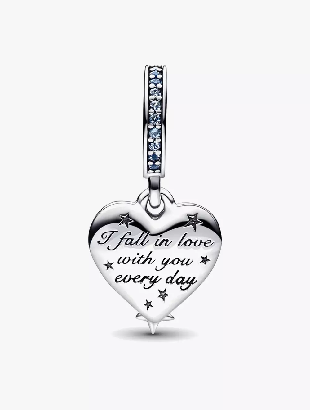 Jual Pandora Celestial Shooting Star Heart Double Dangle Charm - Blue ...