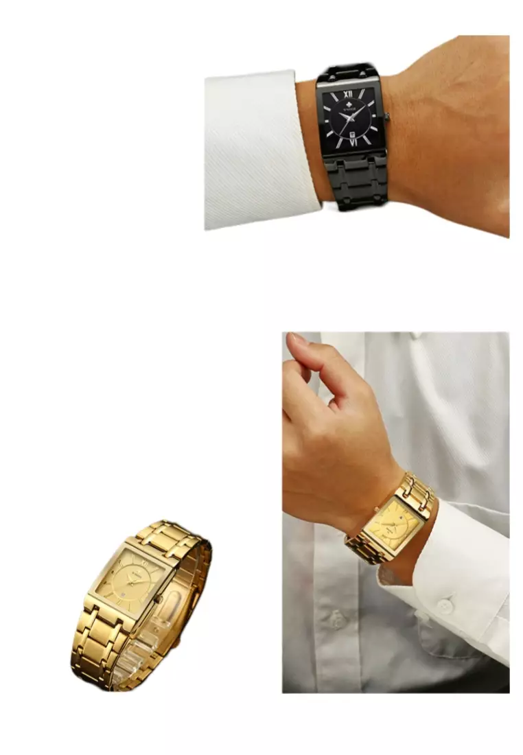 Buy OPCHIC Fully Automatic Non-mechanical Square Waterproof Men's Steel ...