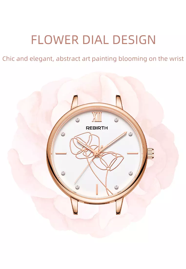 Jual Rebirth Watch REBIRTH Jam Tangan Wanita Anggun Tali Kulit Display ...