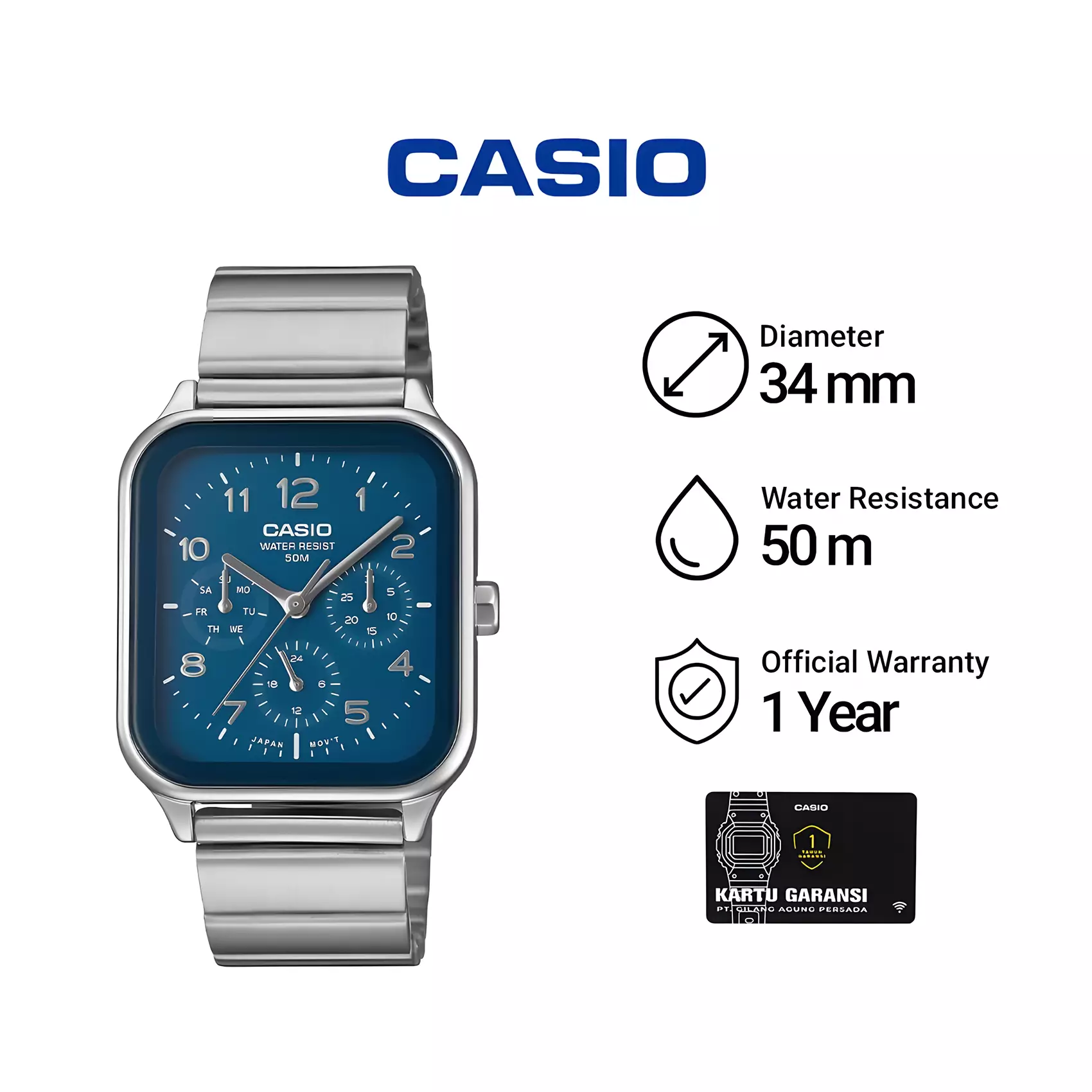 Jual Casio Casio - Jam Tangan Chronograph Pria - Silver Blue ...