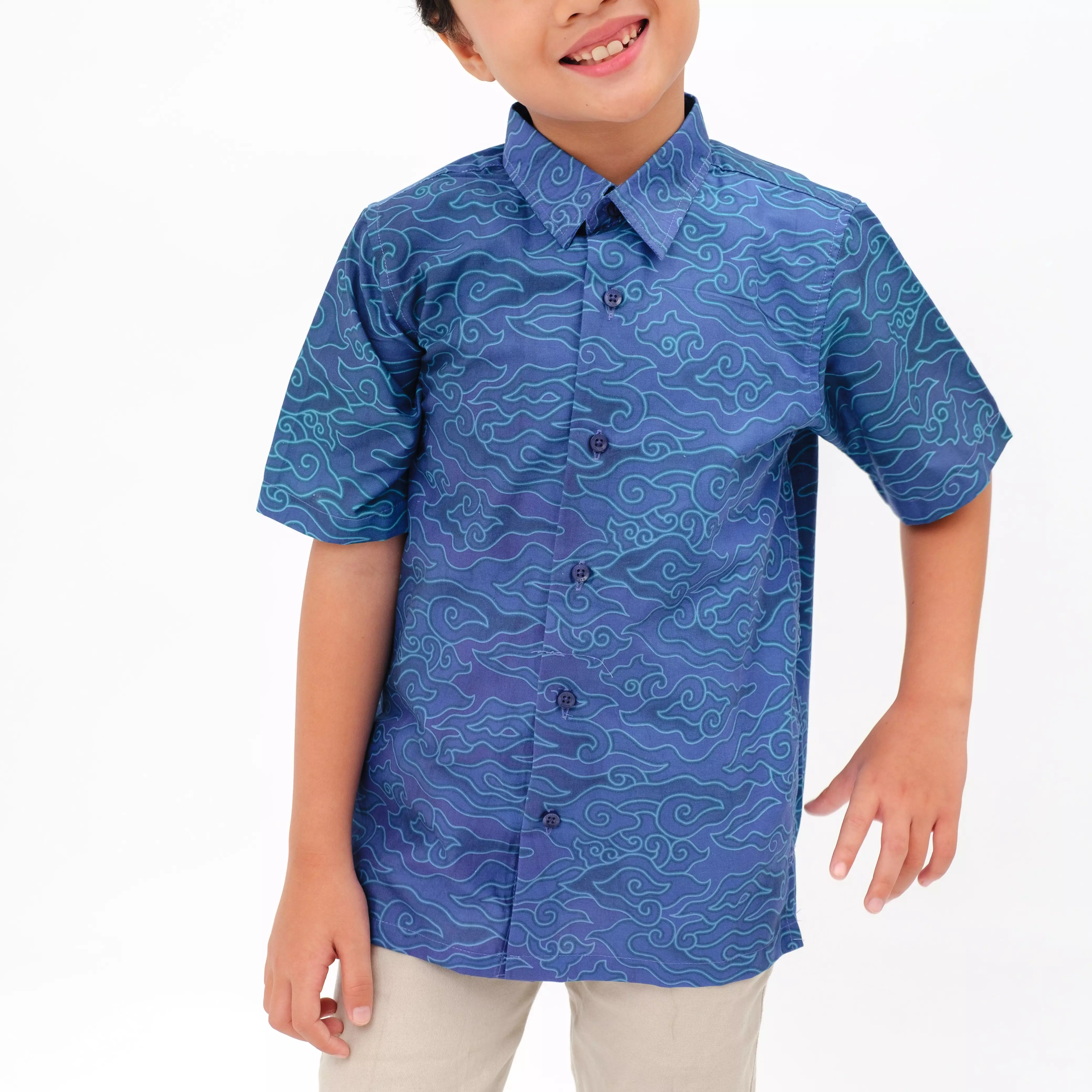 Jual Jayashree Batik Batik Kids Jatinra Blue Kemeja Batik Anak Lengan ...