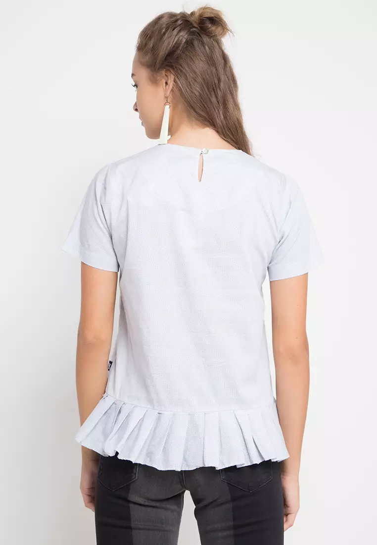 Jual Lois Jeans Peplum Ruffle Blouse Original 2025 | ZALORA Indonesia