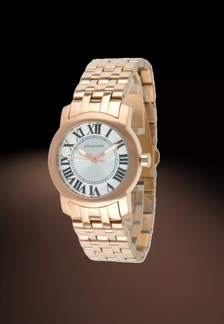 Buy EGLANTINE Emily Ladies Rose Gold Plated Steel Quartz Watch on Rose ...