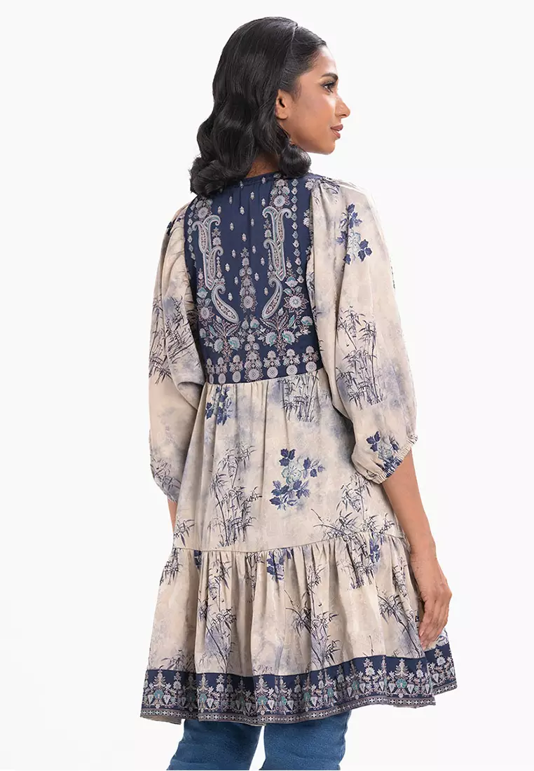 Buy Le Reve Le Reve Printed Long Tunic (Nargisus Collection) 2026 ...